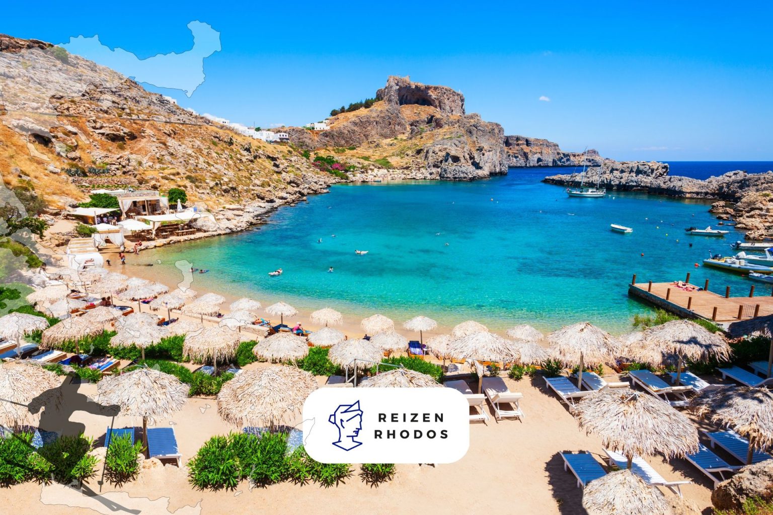 Kaart van het eiland Rhodos | Reizen Rhodos