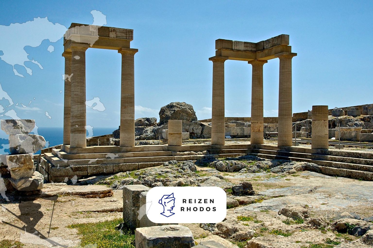 Kaart van het eiland Rhodos | Reizen Rhodos